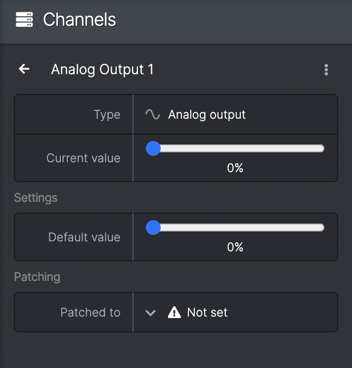 Using an Analog Output channel – COGS
