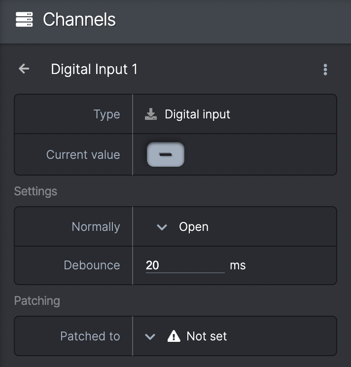 Using a Digital Input channel – COGS